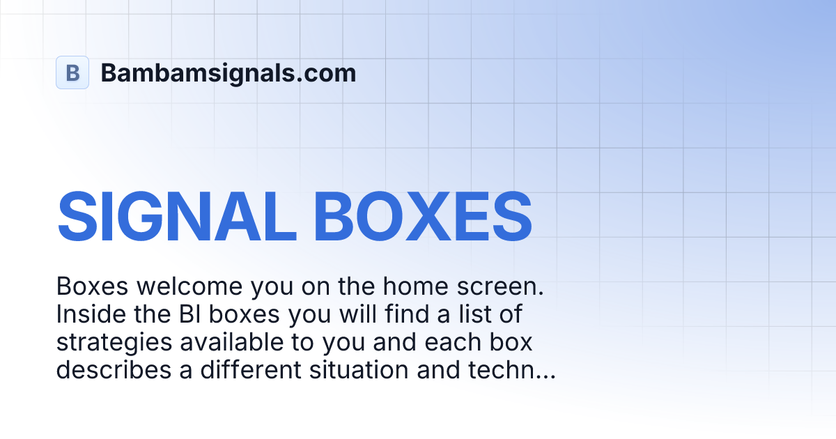 SIGNAL BOXES | Bambamsignals.com
