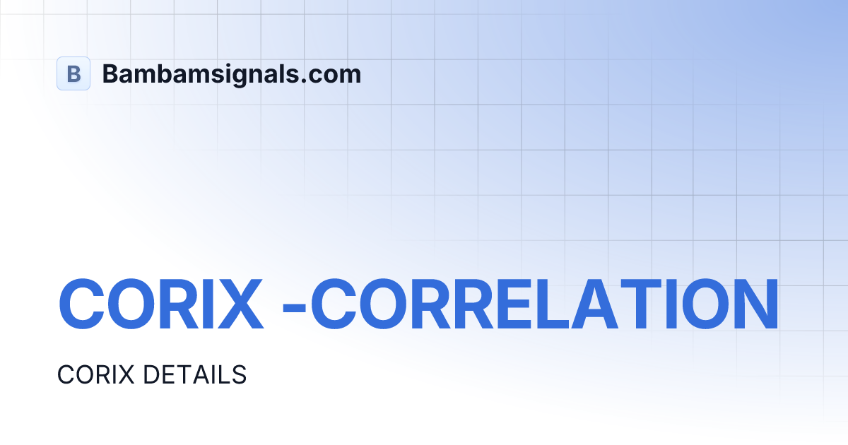 CORIX -CORRELATION | Bambamsignals.com